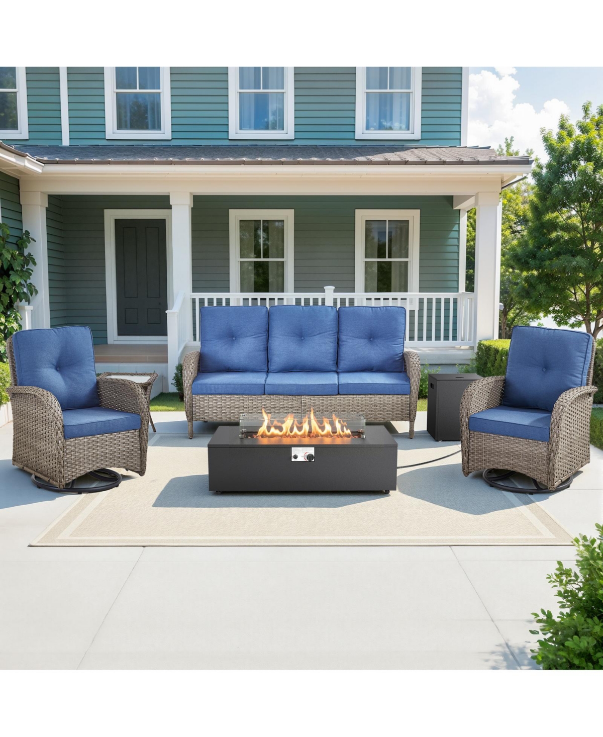 Click here for Pocassy 6-Piece Patio Furniture Set with Fire Pit... prices