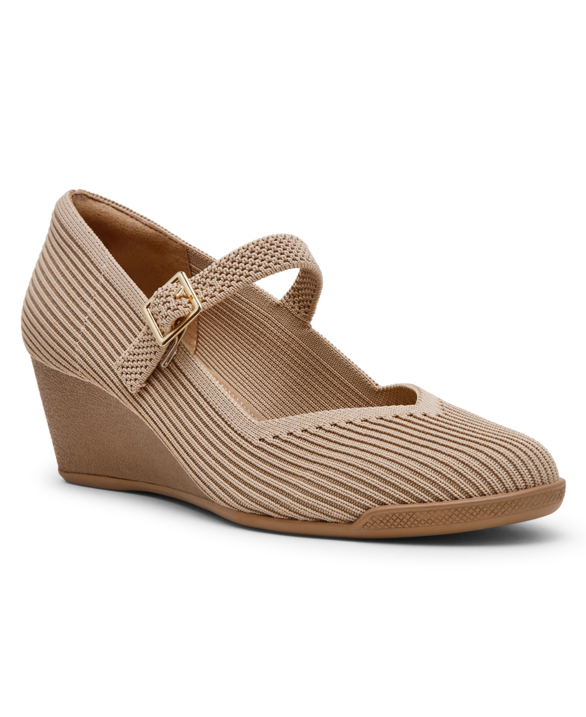 Click here for Anne Klein Womens Trixie Wedge Heel Pumps - Tan Kn... prices