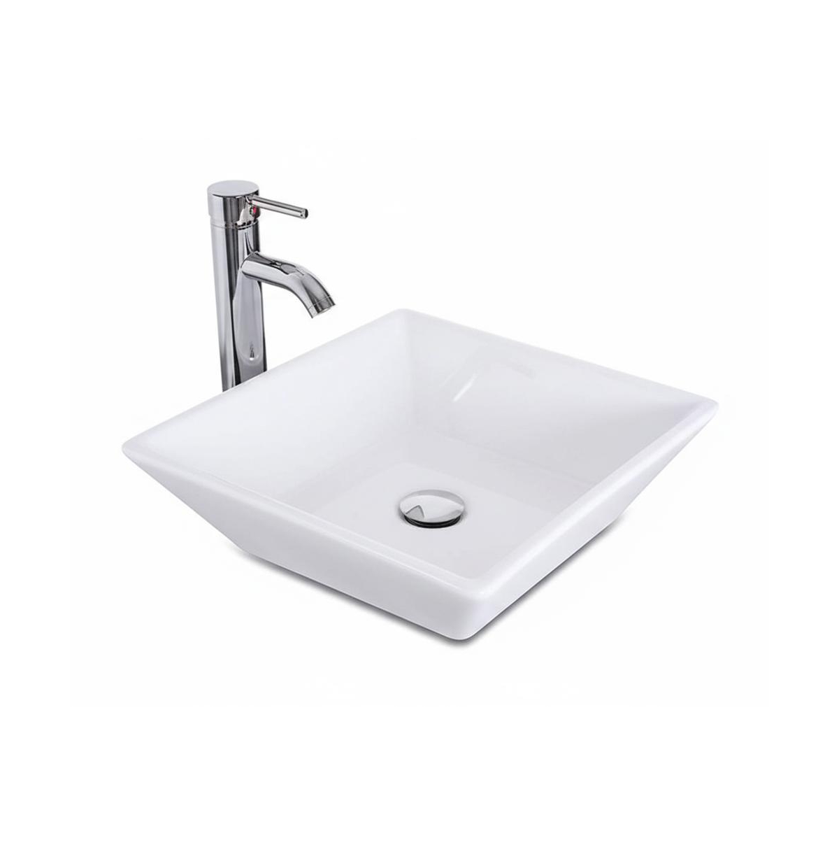 Click here for Busdays 16x16 Inch Square Ceramic Vessel Sink for... prices