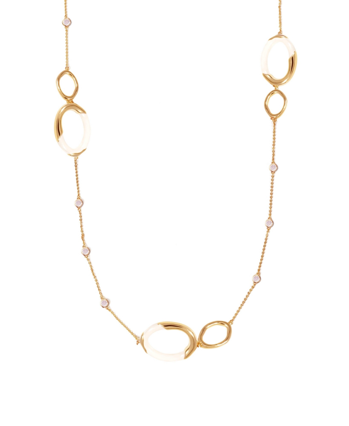 Click here for Retro Chic Time Ripples Large Necklace - Goldwhite prices