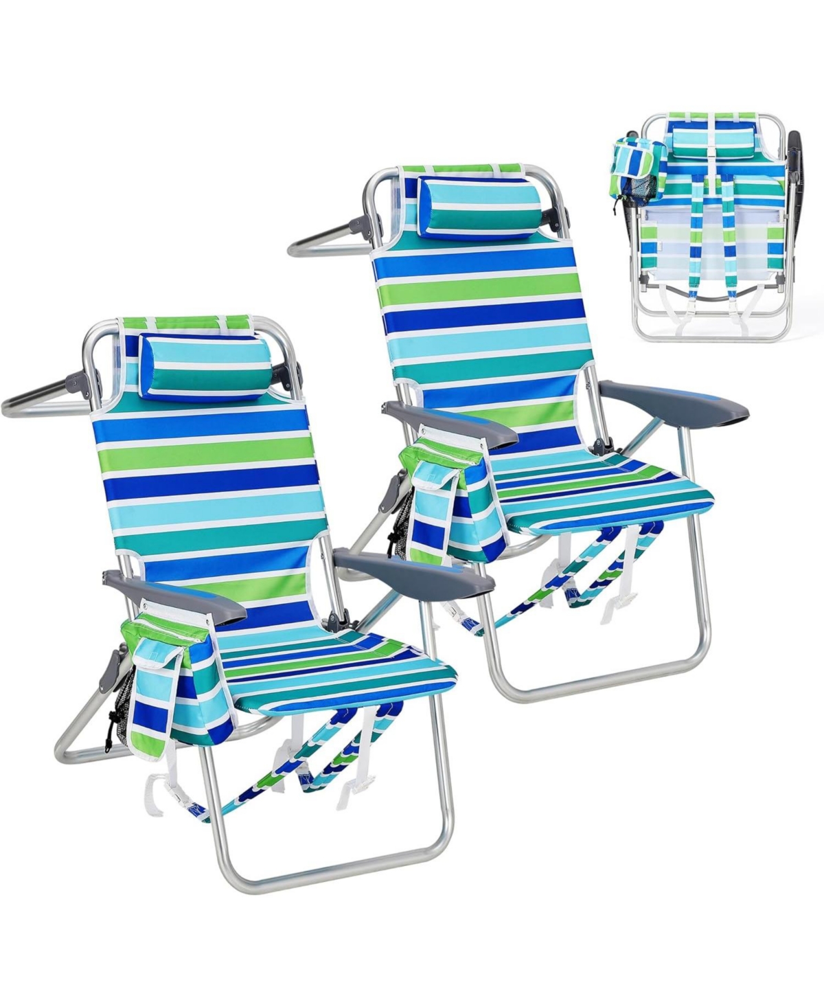 Click here for Gaomon Set of 2 Backpack Beach Chairs for Adults... prices