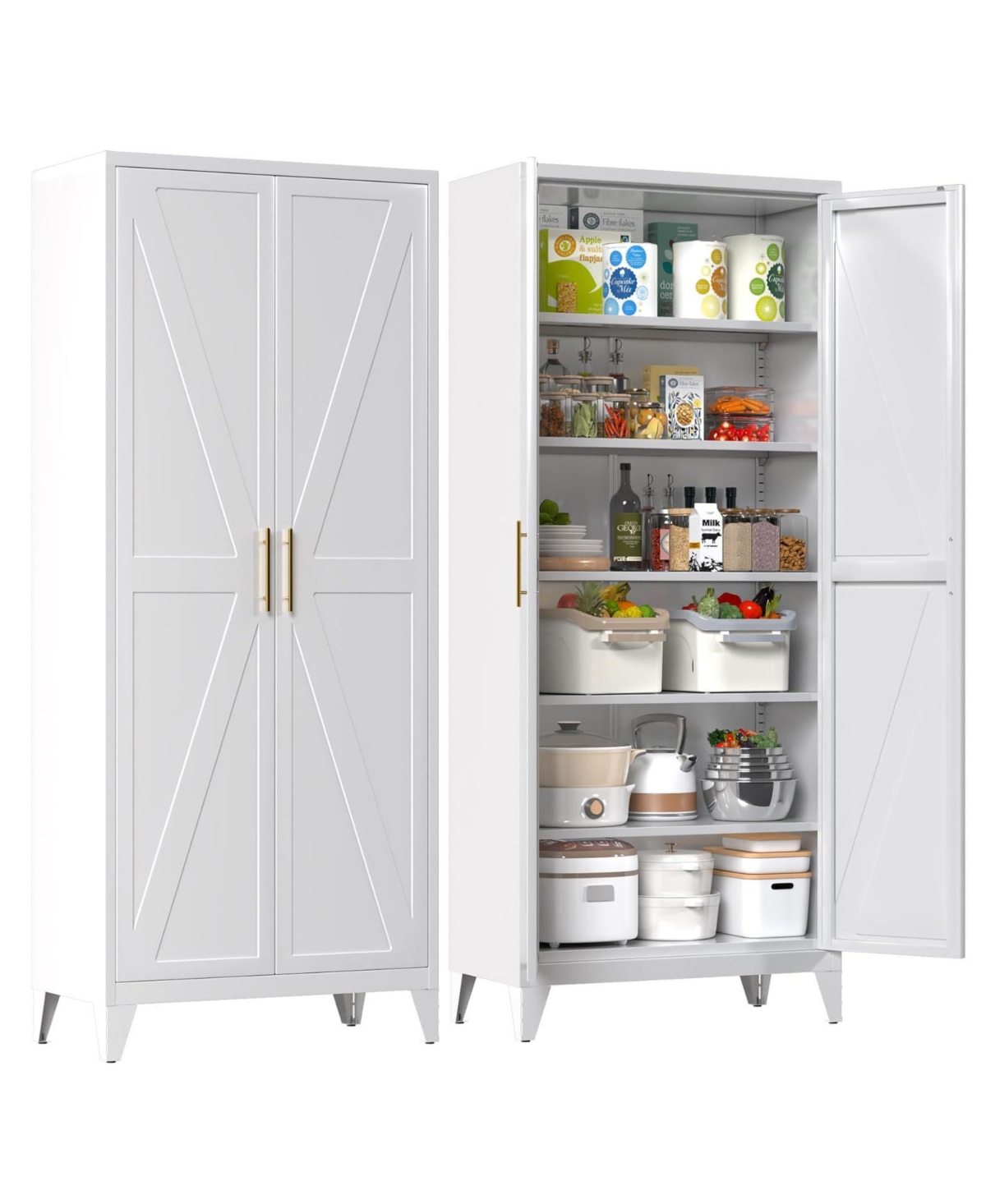 Click here for Boyel Living 75 Metal Pantry Cabinet with Doors an... prices