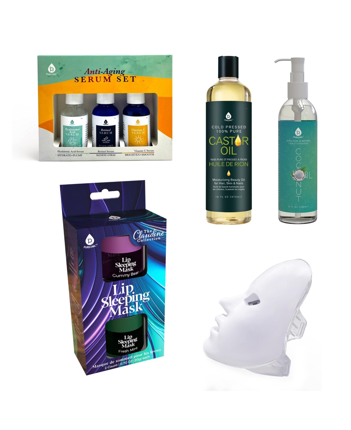 Click here for Pursonic Led Therapy Mask  Serum Trio  and Castor... prices