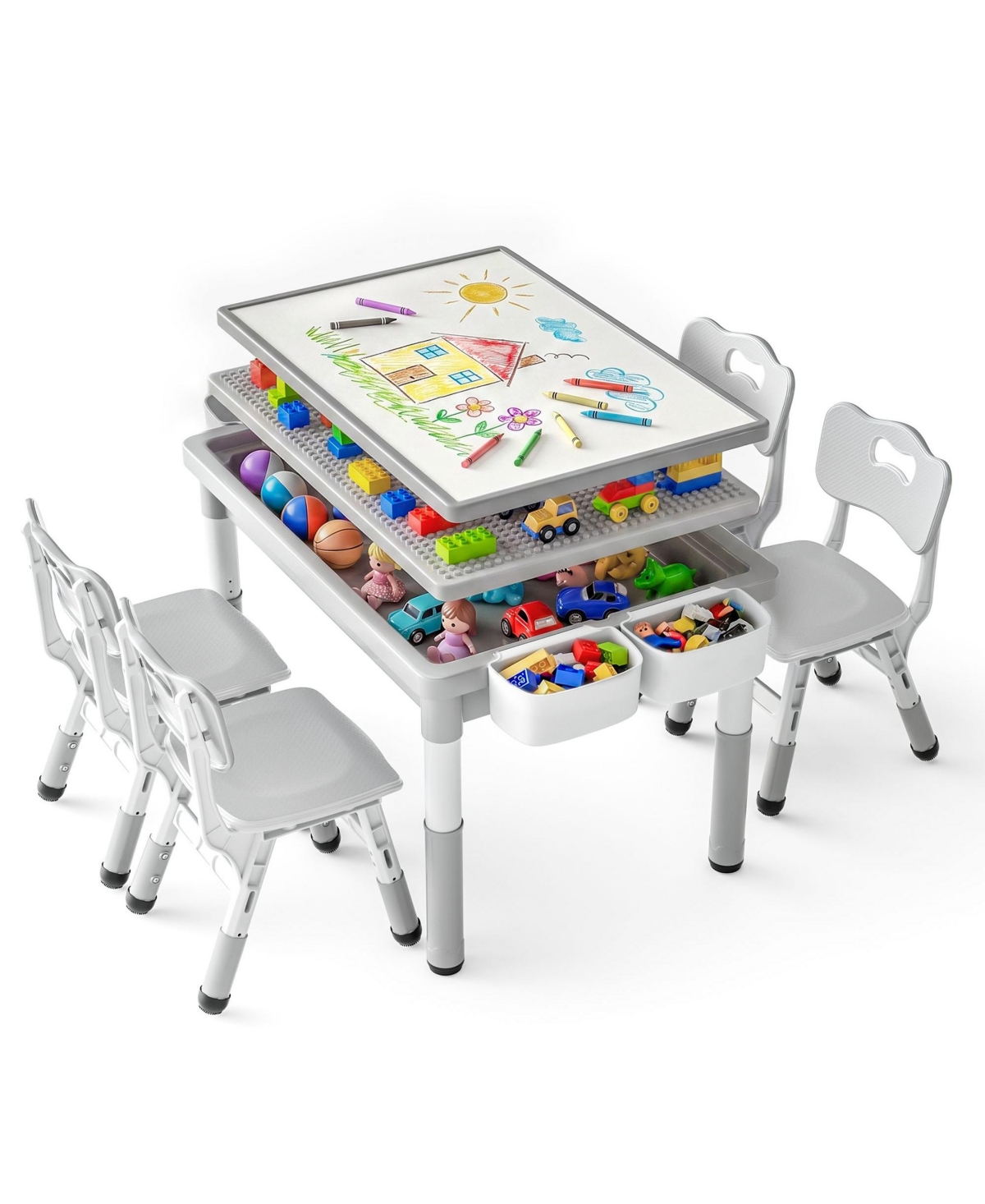 Click here for Kinder King Kids Table and 4 Chair Set  Activity D... prices