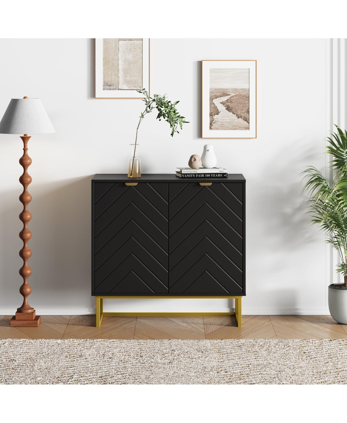 Click here for homfan Modern Herringbone Sideboard Buffet with Ha... prices