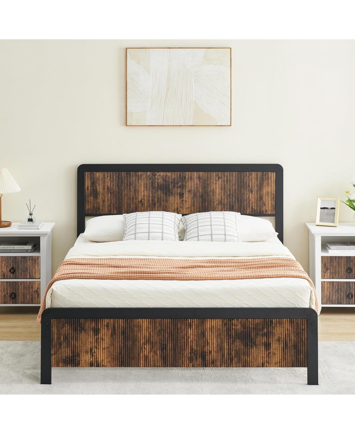 Click here for homfan Metal Platform Bed Frame with Headboard and... prices