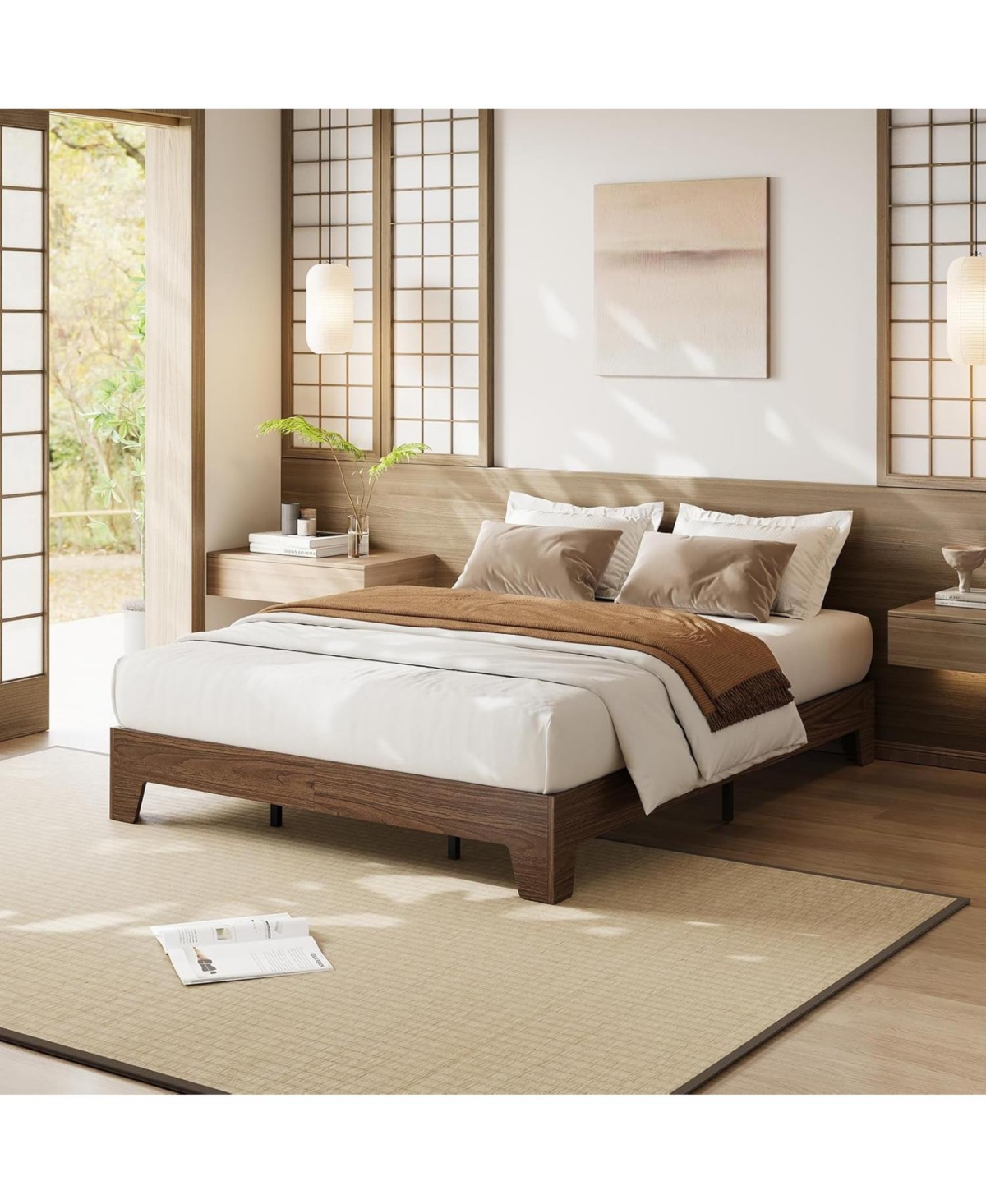 Click here for gaomon Platform Bed Frame with Wood And Metal Slat... prices