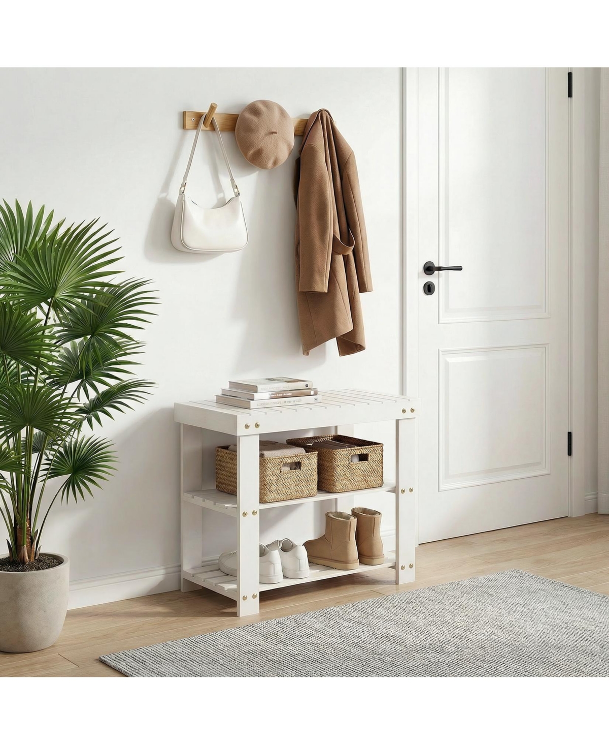 Click here for homfan 3-Tier Bamboo Shoe Rack Bench  20 Entryway... prices
