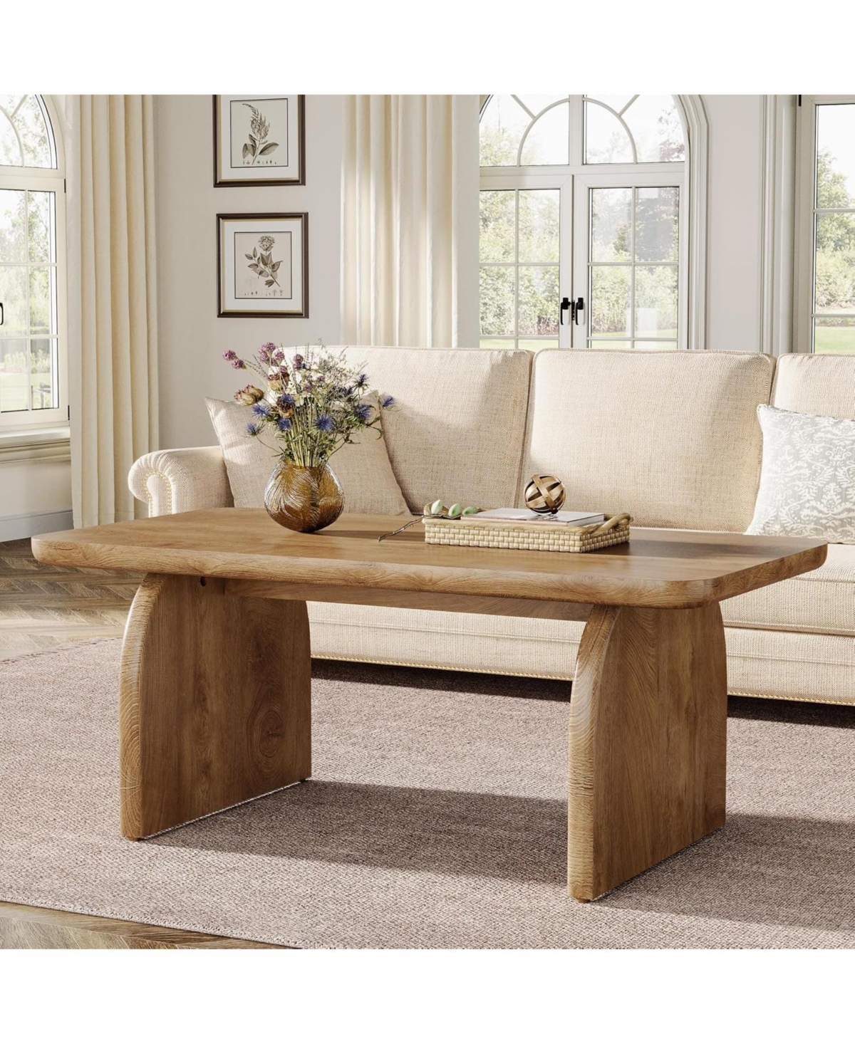 Click here for Tribesigns Rectangle Coffee Table  47-Inch Wood Re... prices