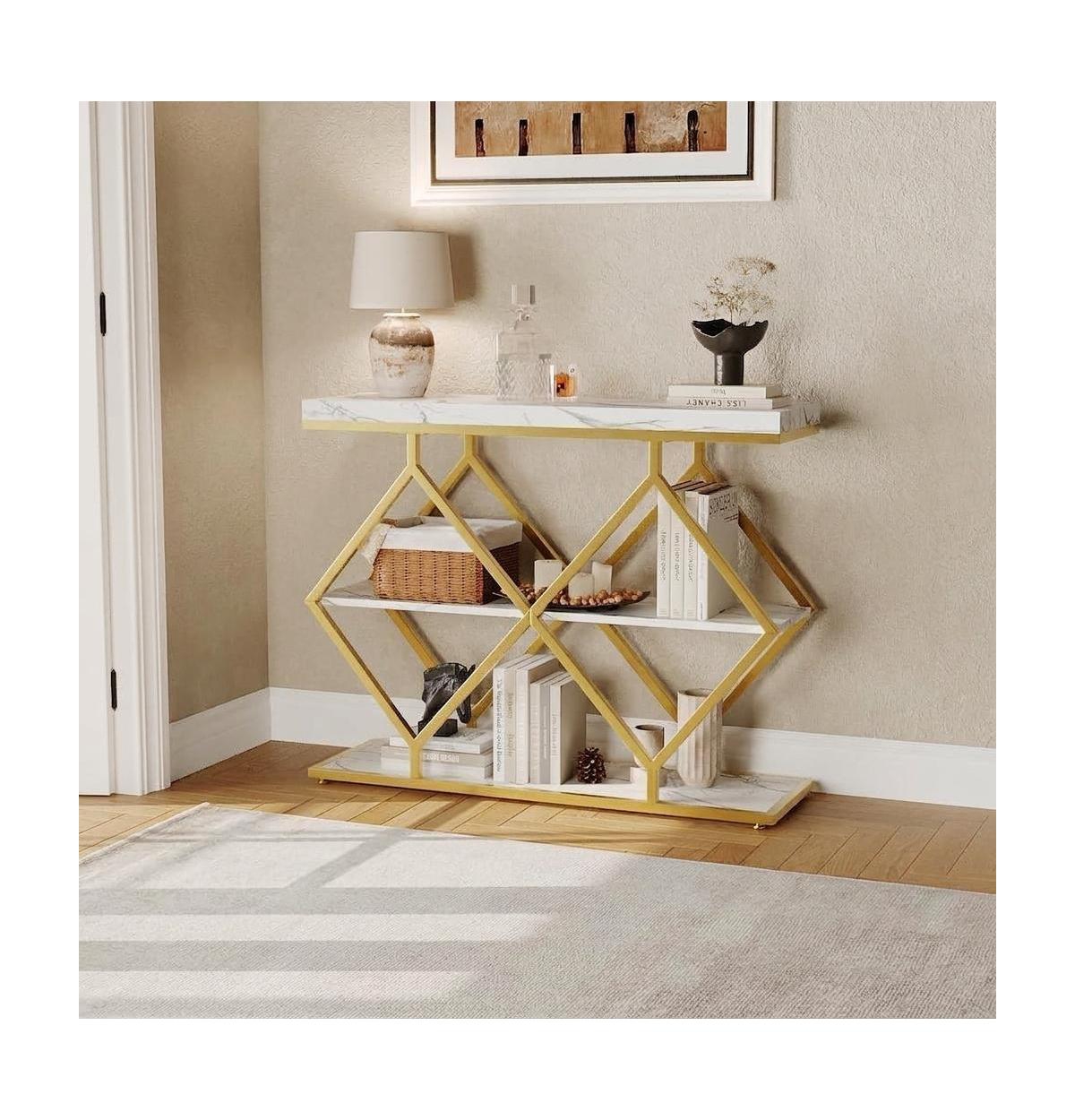 Click here for homfan Farmhouse 3-Tier Console Table with Open Sh... prices