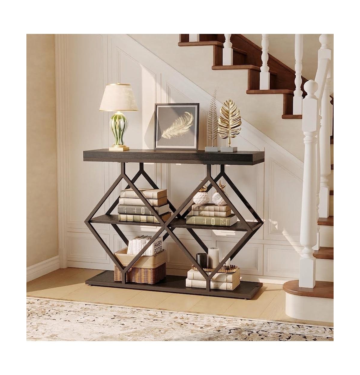 Click here for homfan Farmhouse 3-Tier Console Table with Open Sh... prices
