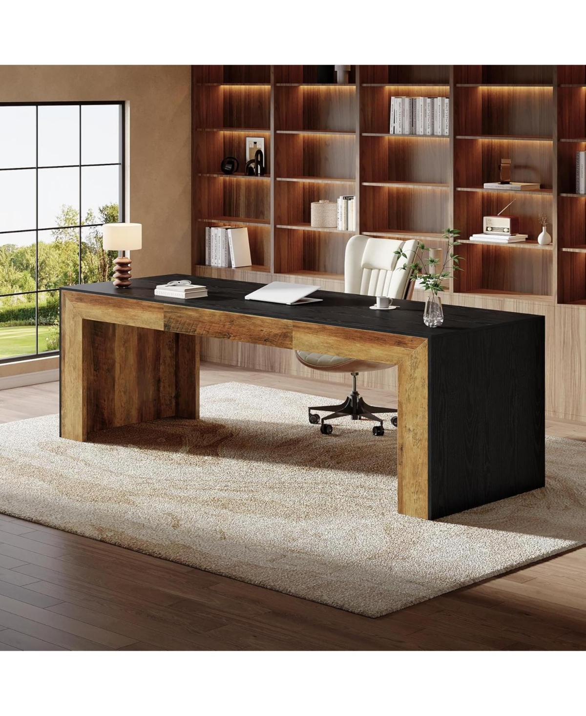 Click here for Tribesigns Long Computer Desk for 2 People  Farmho... prices