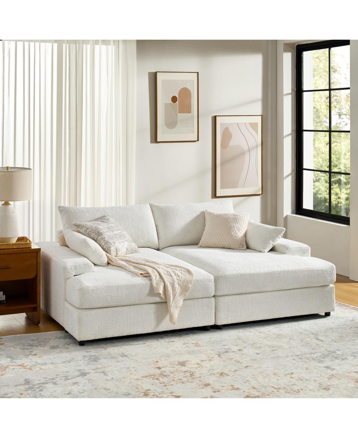 Click here for Hulala Home Tychon 87inch Upholstered Square Arm D... prices