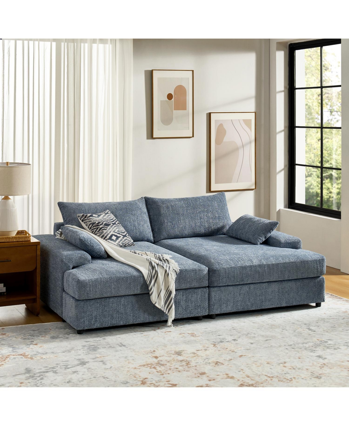 Click here for Hulala Home Tychon 87inch Upholstered Square Arm D... prices