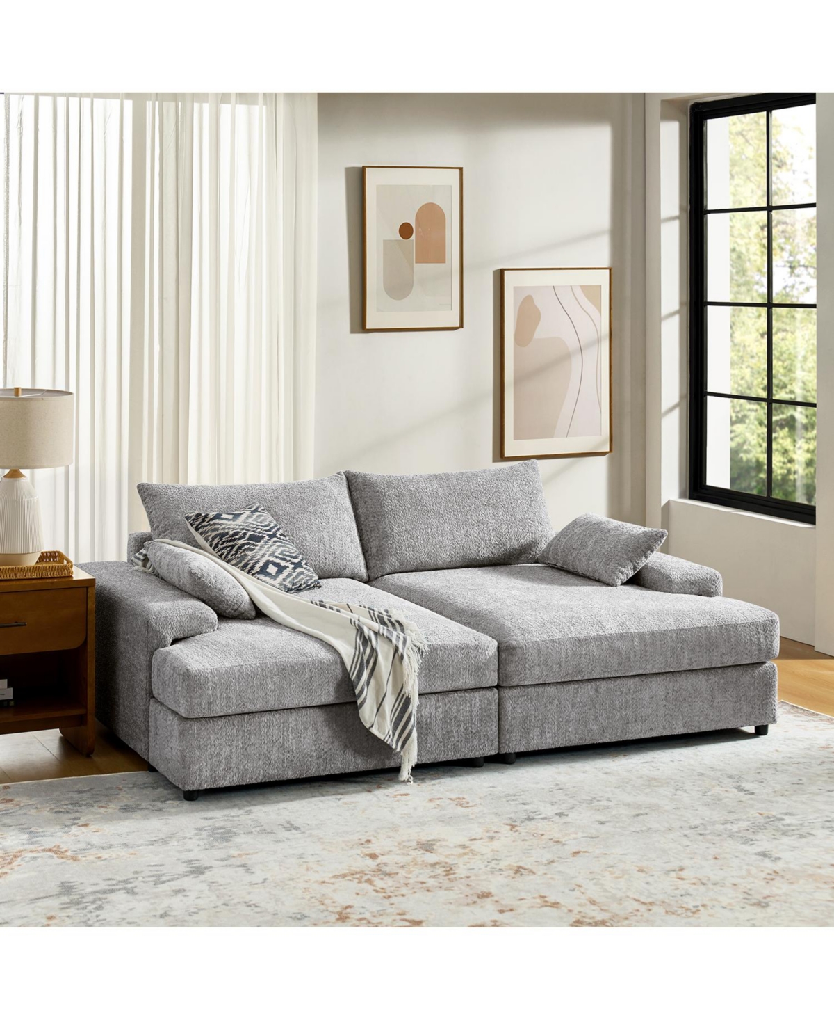 Click here for Hulala Home Tychon 87inch Upholstered Square Arm D... prices