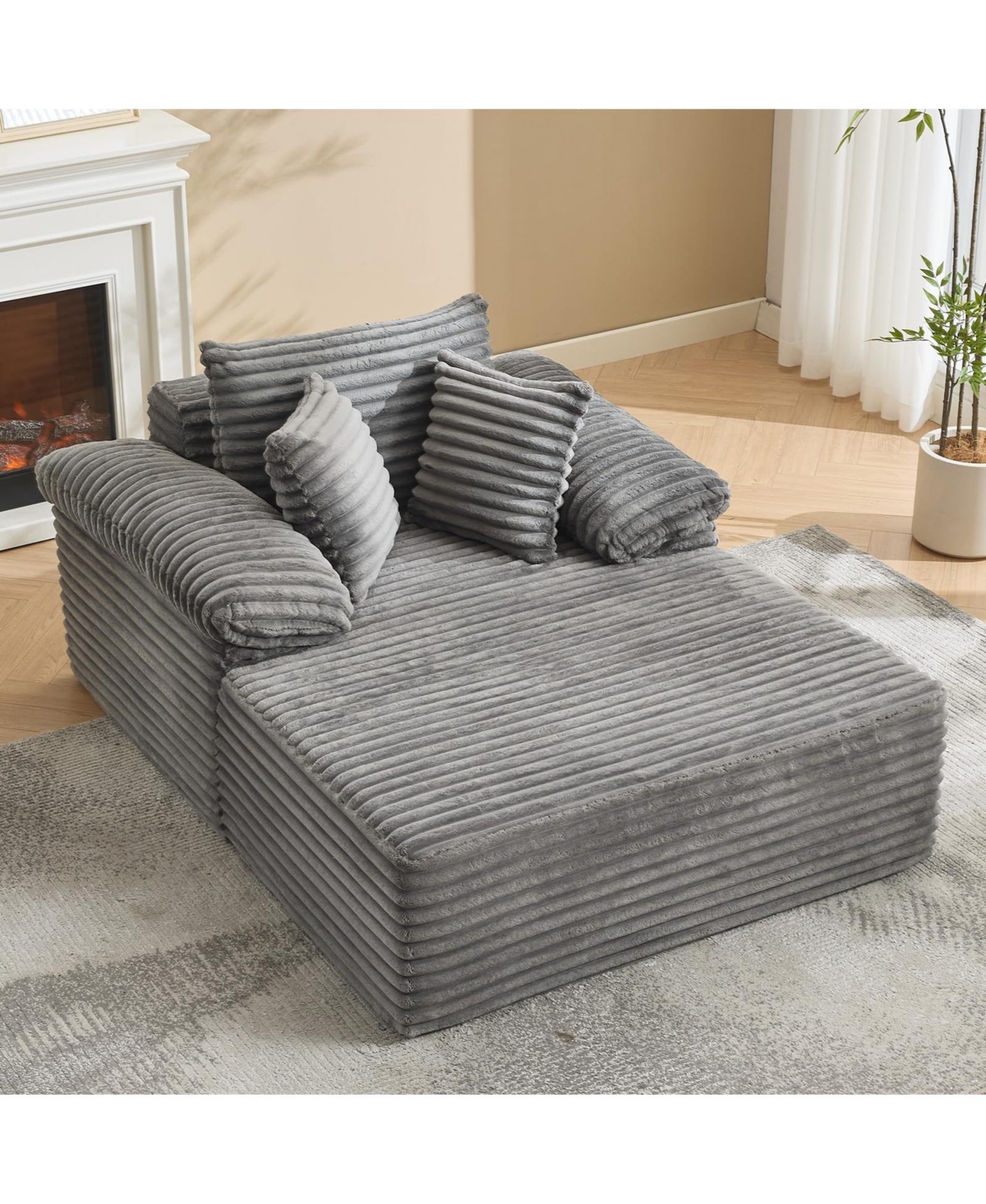 Click here for homfan 64.9inch Oversized Corduroy Chaise Lounge S... prices