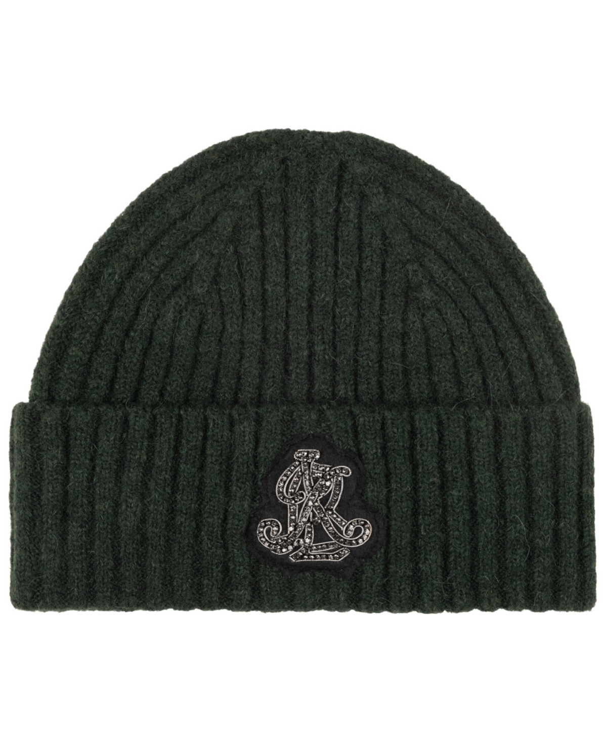 Click here for Lauren Ralph Lauren Crystal Patch Rib Knit Hat - M... prices