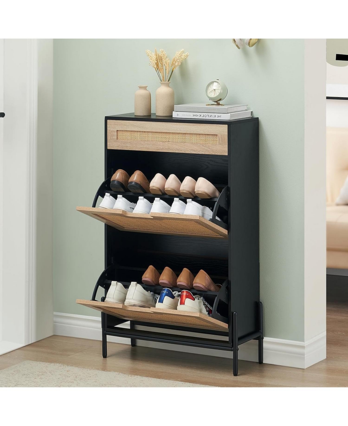 Click here for Homfan Practical 2-In-1 Shoe Cabinet With Bench Ma... prices
