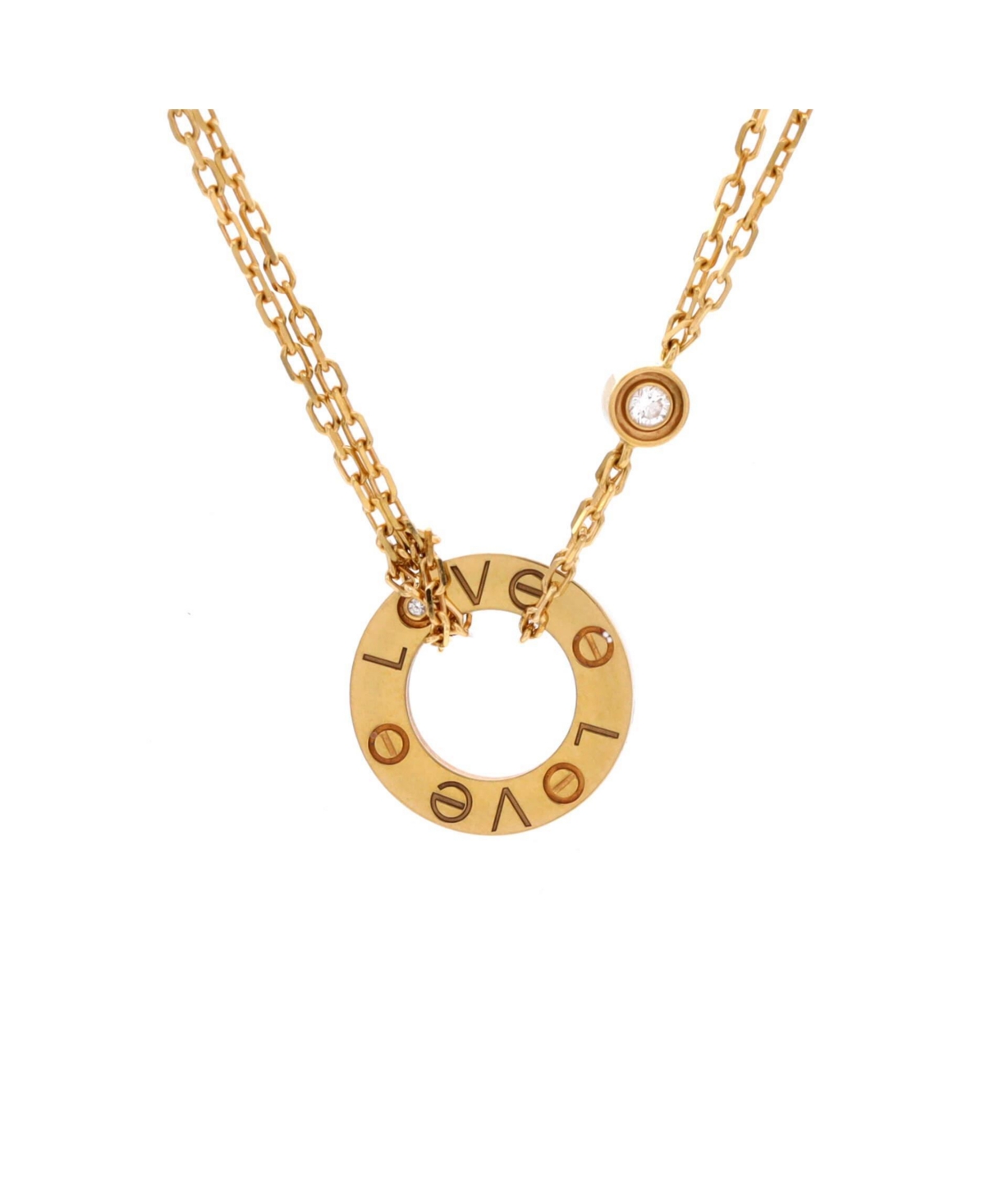 Click here for Pre-Owned Cartier 2 Diamonds Love Pendant Necklace... prices