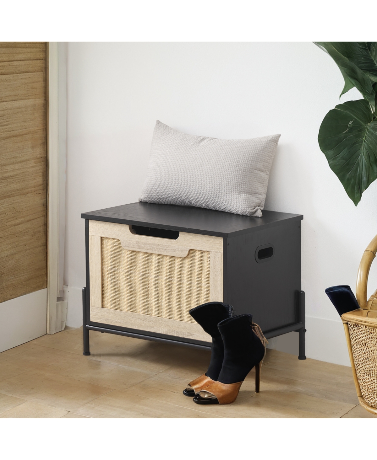 Click here for homfan Rattan Storage Bench with Cushion  Rattan S... prices