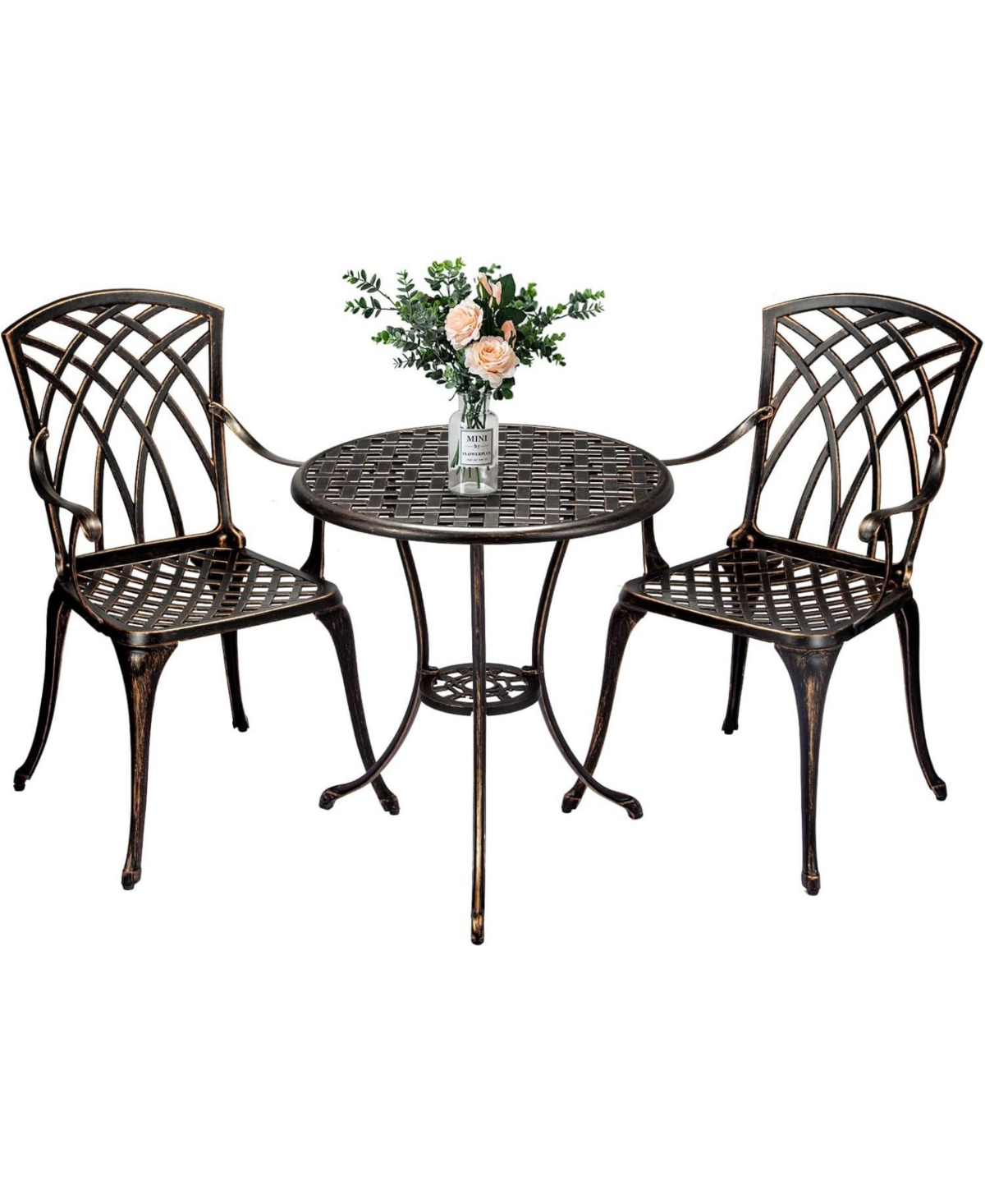 Click here for gaomon 3 piece Patio Bistro Set  Cast Aluminum Out... prices