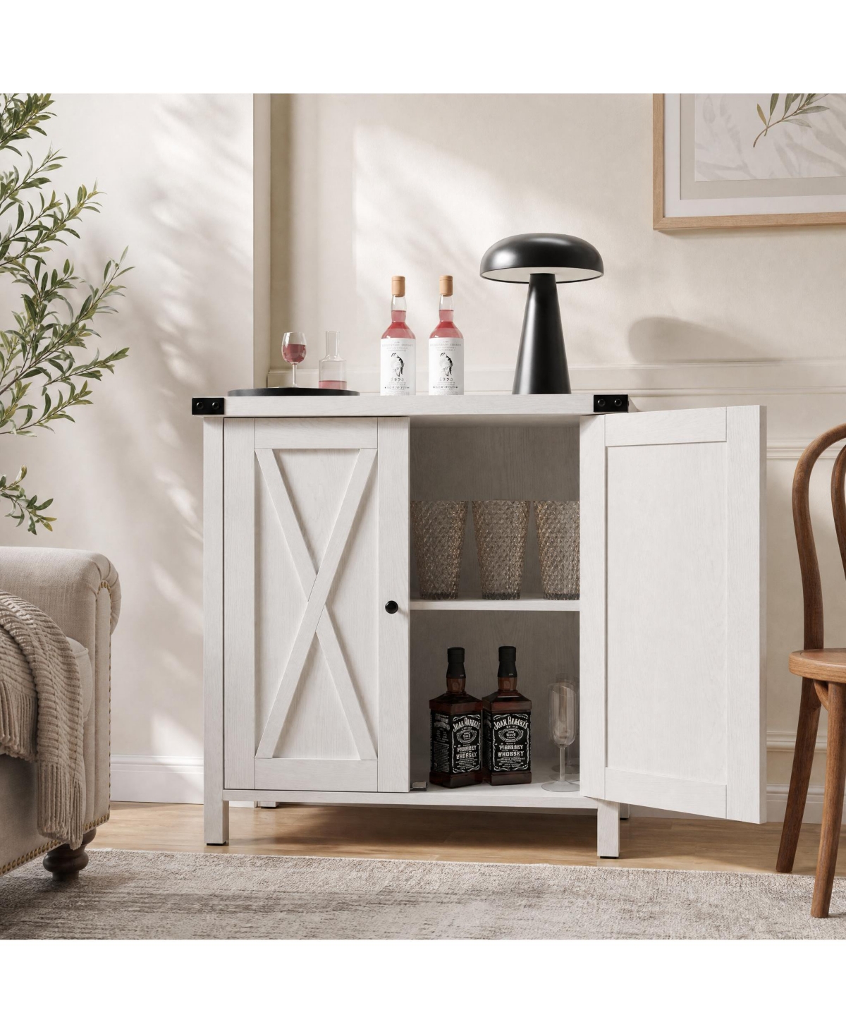 Click here for homfan X-Shaped Double Door Sideboard Cabinet  Acc... prices