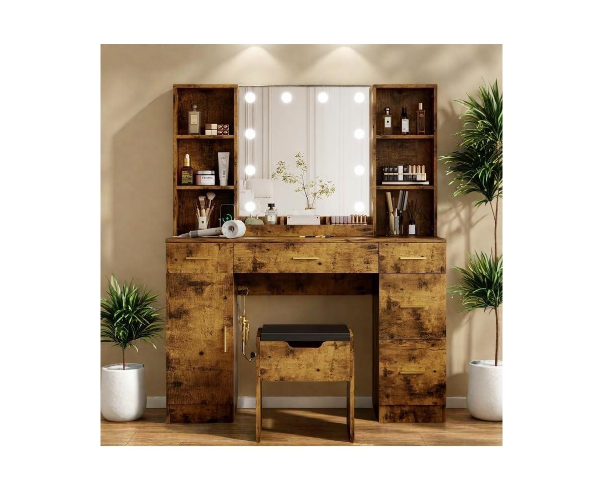 Click here for homfan Vanity Desk with Led Lighted Mirror  10 Led... prices