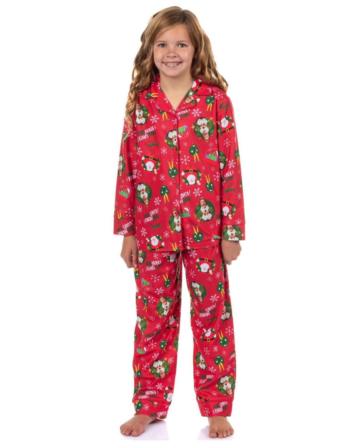 Click here for Elf Girls Pajamas Christmas Movie 7-16 I Know Him... prices