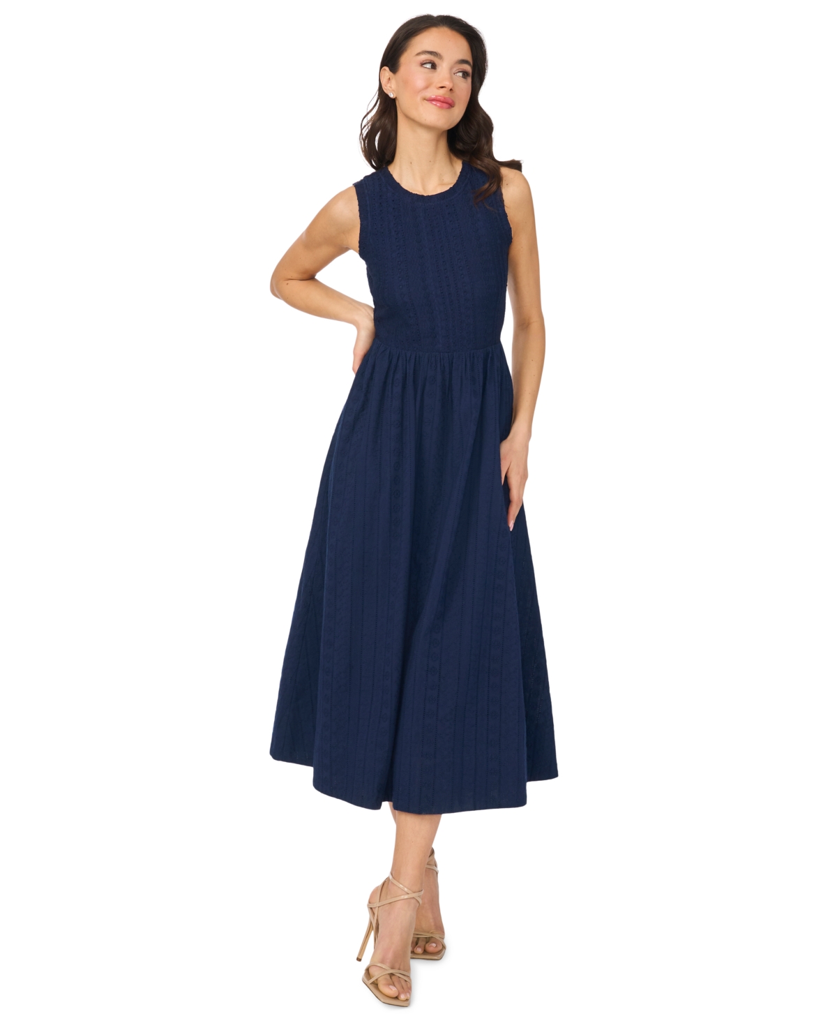 Click here for CeCe Womens Sleeveless Crewneck Midi Dress - Class... prices