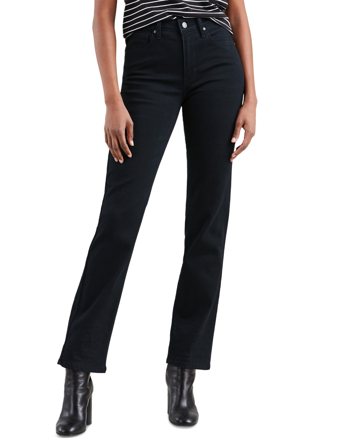 Click here for Levis Womens 724 Straight-Leg Jeans - Soft Black prices