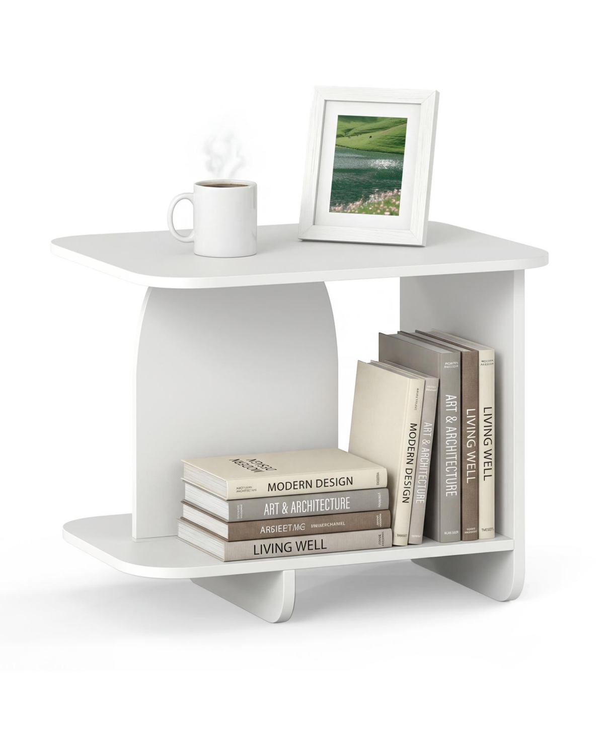 Click here for Gymax 2-Tier End Table Modern Side Table w/ Open S... prices