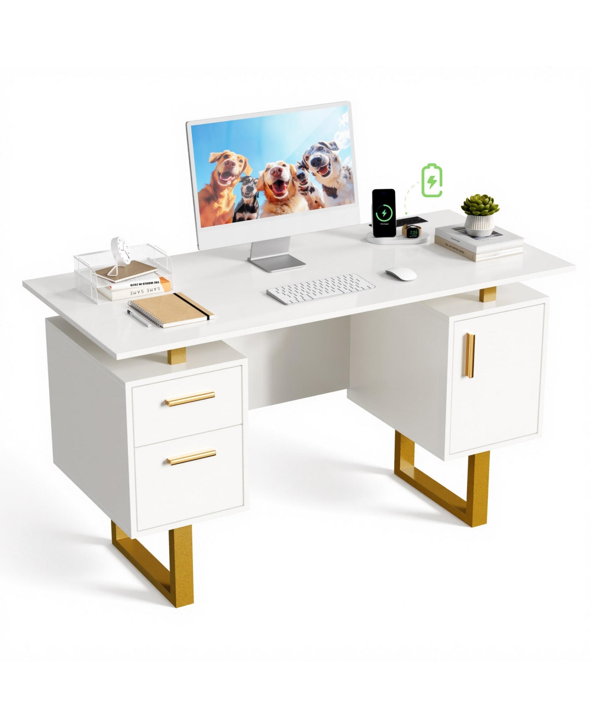 Click here for Sugift 51-Inch Computer Desk with 2 Drawers and St... prices
