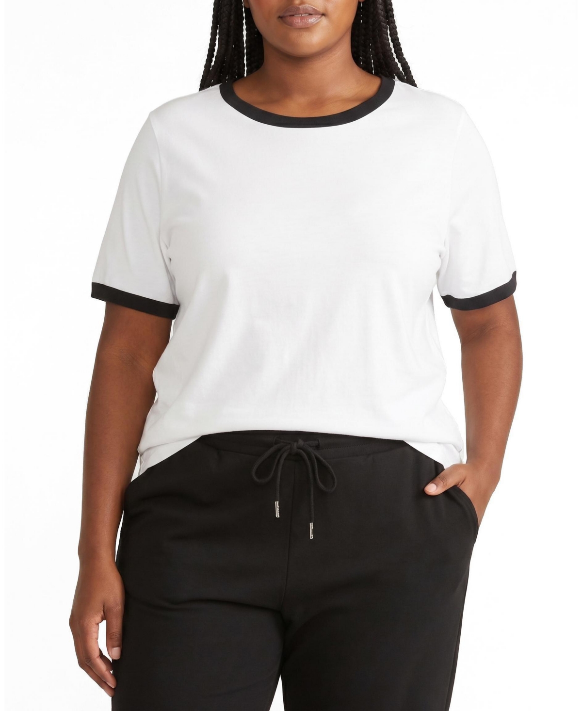 Click here for Universal Standard Womens Plus Size Tee Rex - Whit... prices
