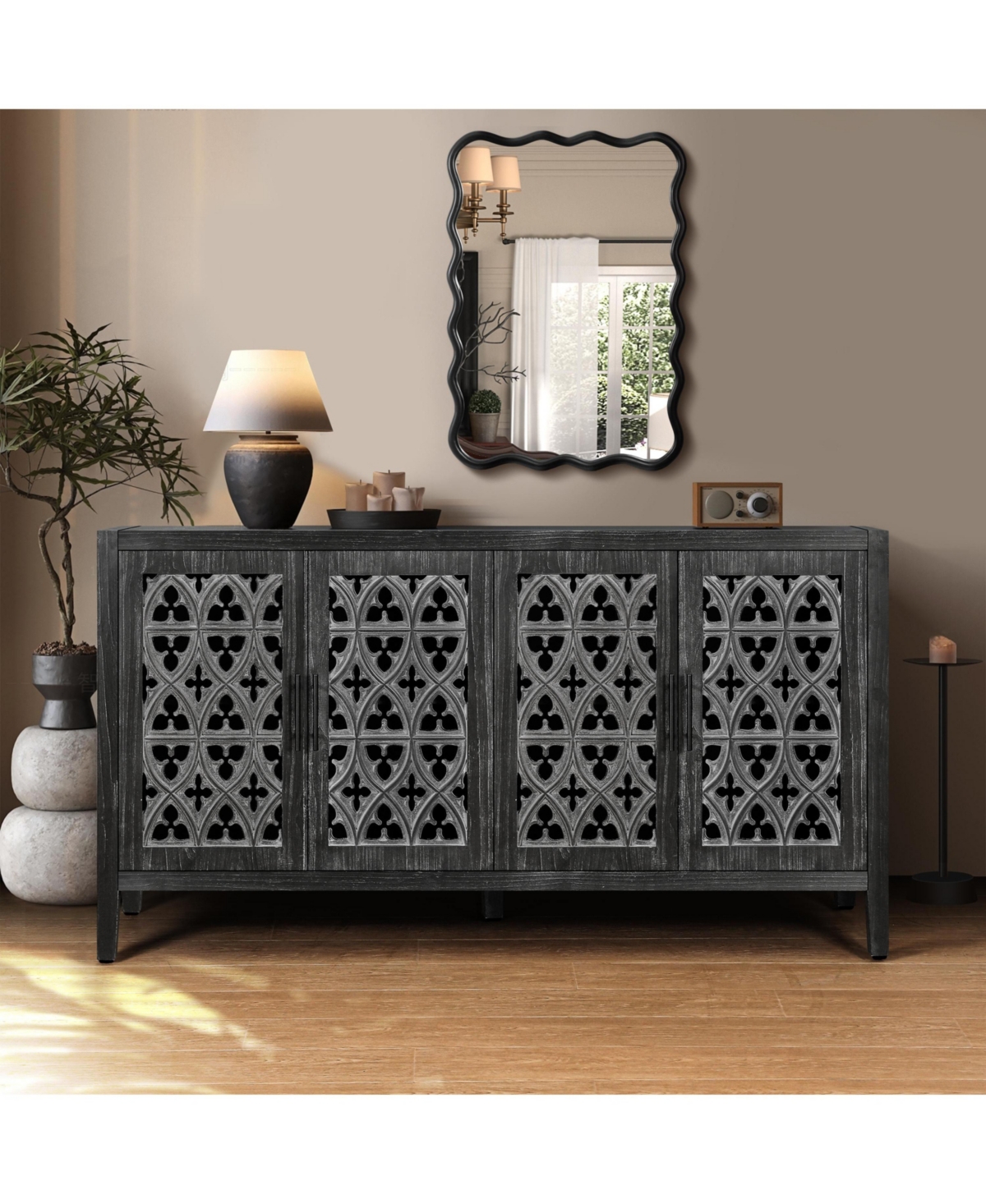 Click here for Clihome Hollow Four Door Antique Cabinet  American... prices
