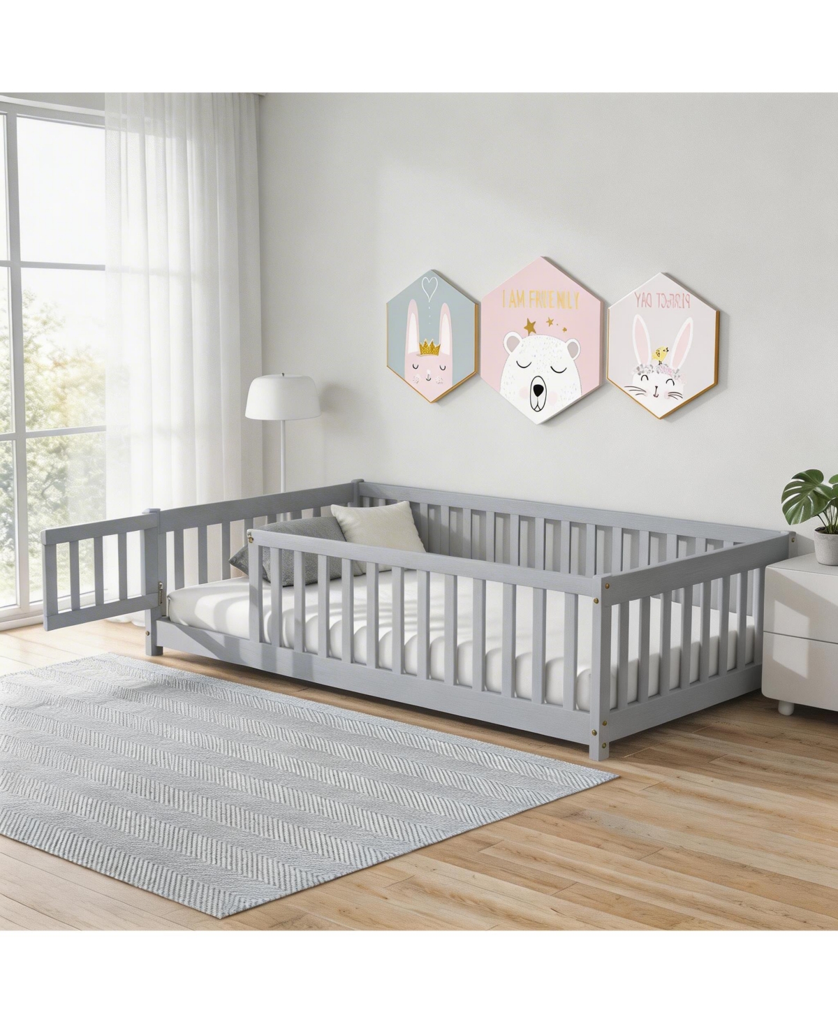 Click here for Sailvan Twin Floor Bed with Fence and Door Solid W... prices