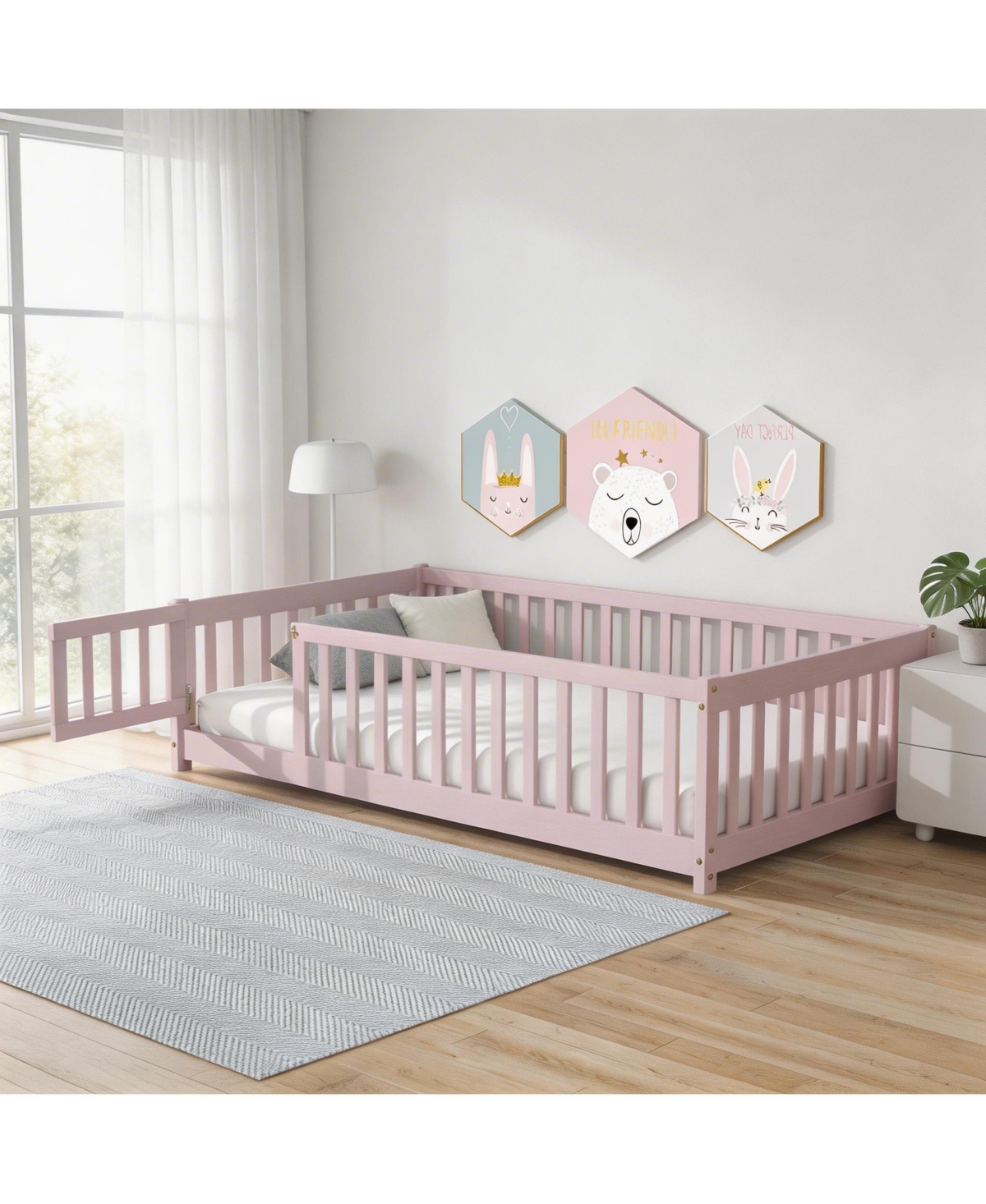 Click here for Sailvan Twin Floor Bed with Fence and Door Solid W... prices