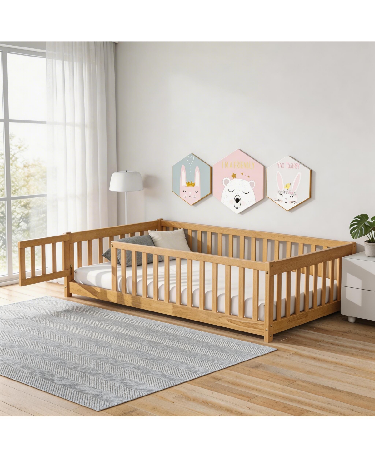 Click here for Sailvan Twin Floor Bed with Fence and Door Solid W... prices