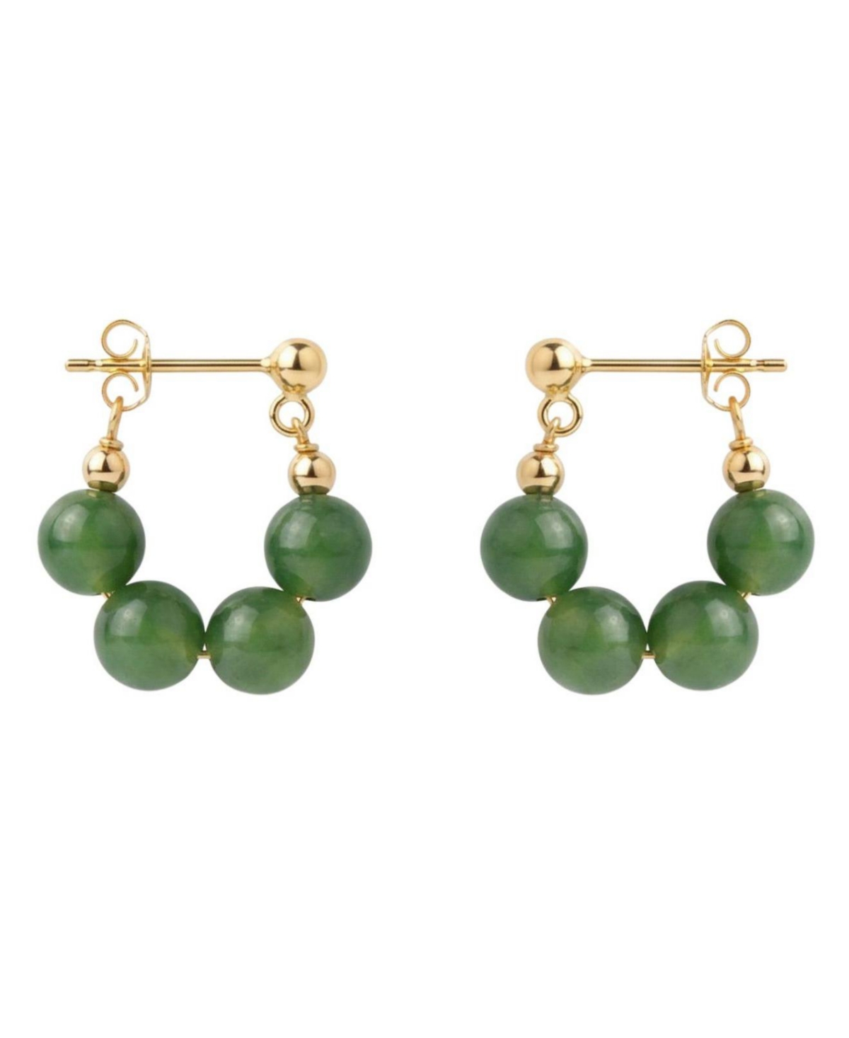 Click here for seree Fay - Beaded Jade Hoop Earrings - Green prices