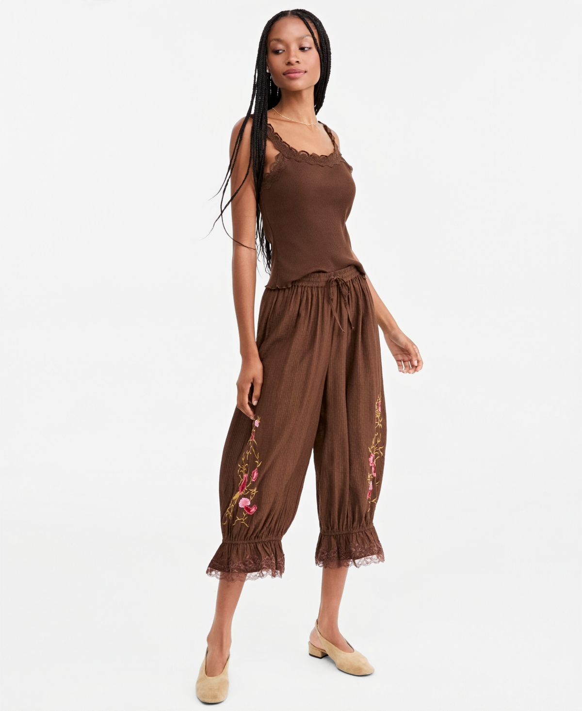 Click here for And Now This Womens Embr Drawstring High-Rise Ball... prices