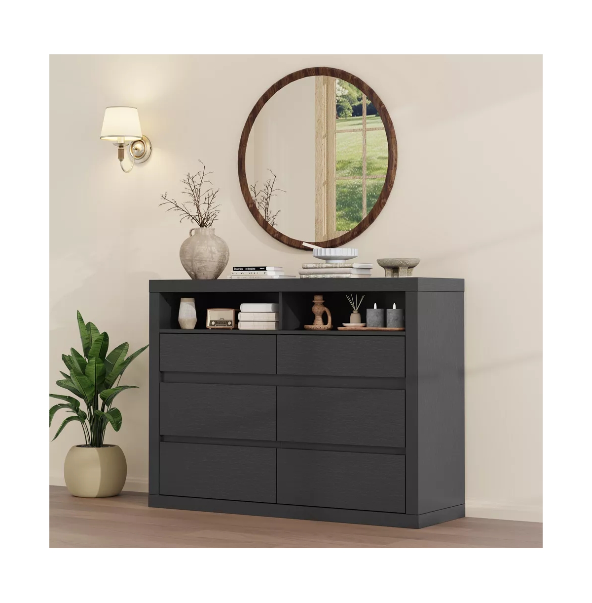 Click here for homfan 6 Drawer Dresser for Bedroom  Modern Mid Ce... prices