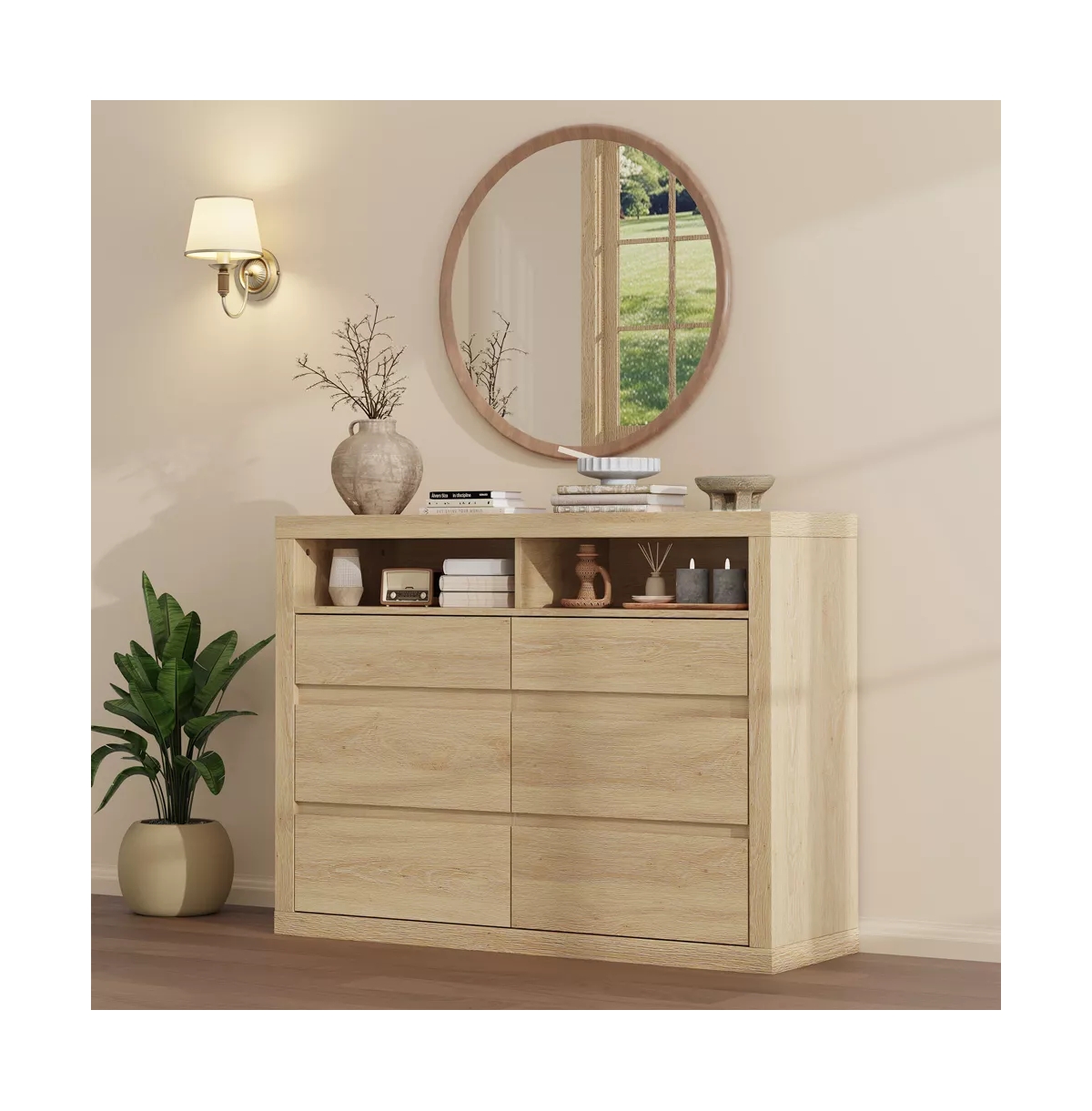 Click here for homfan 6 Drawer Dresser for Bedroom  Modern Mid Ce... prices