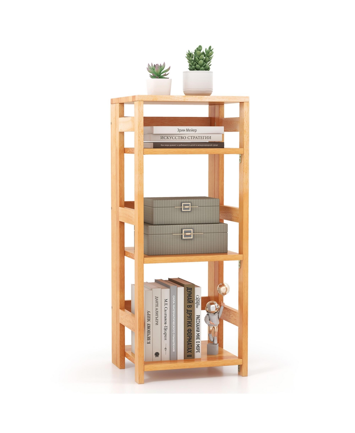 Click here for Gymax 4 Tier Bookshelf Floor Storage Shelf with Ru... prices