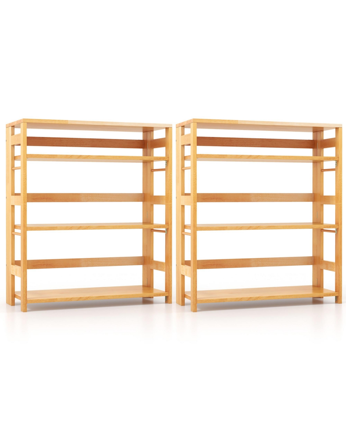 Click here for Gymax 2 Pieces 4 Tier Bookshelf Floor Storage Shel... prices