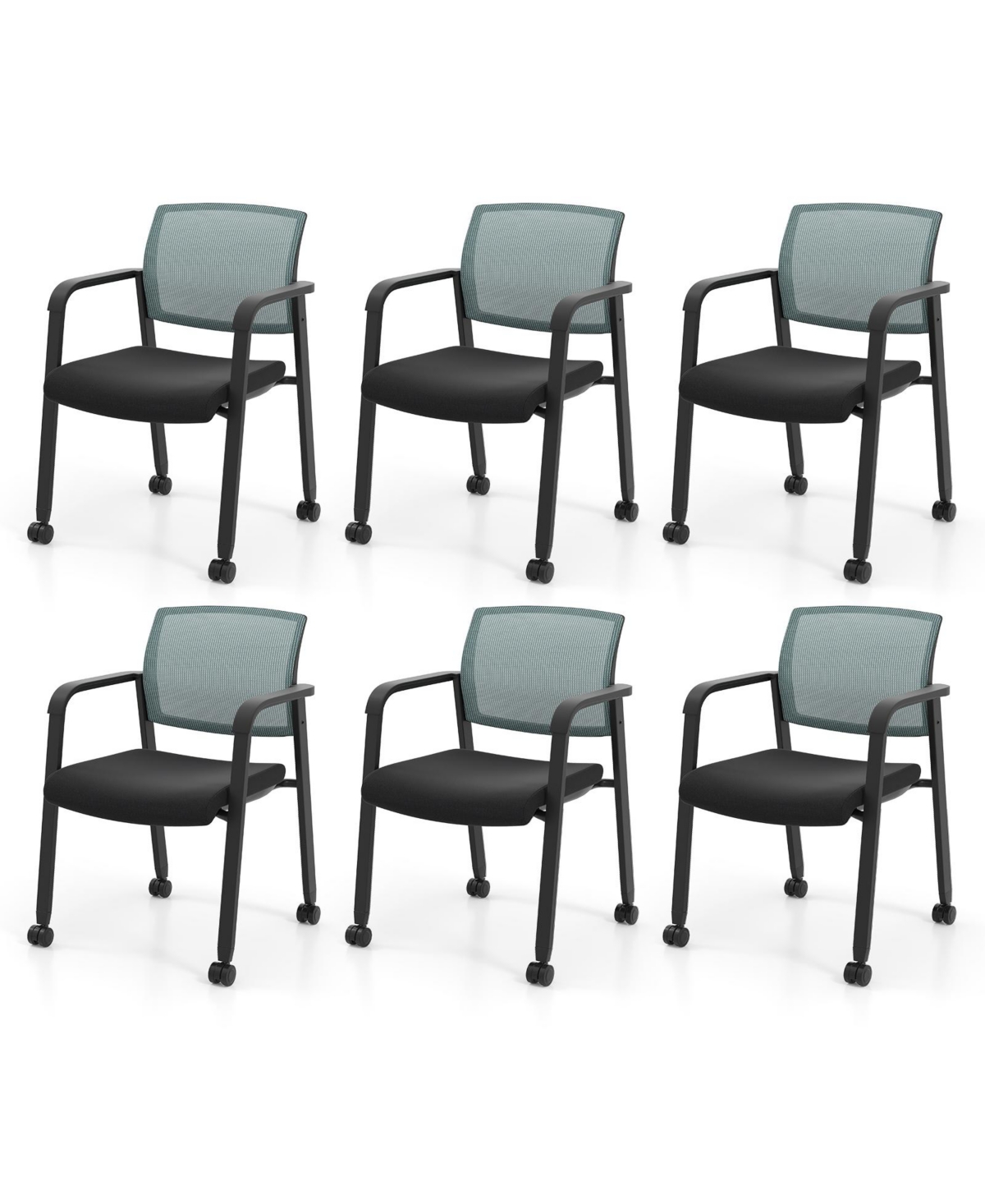 Click here for Gymax 6 Piece Conference Chairs Stackable Office G... prices