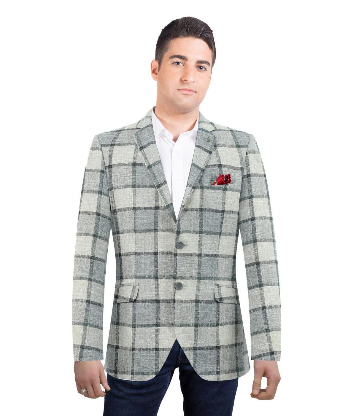 Click here for Elie Balleh Mens Slim Fit Big Plaid Sports Blazer... prices
