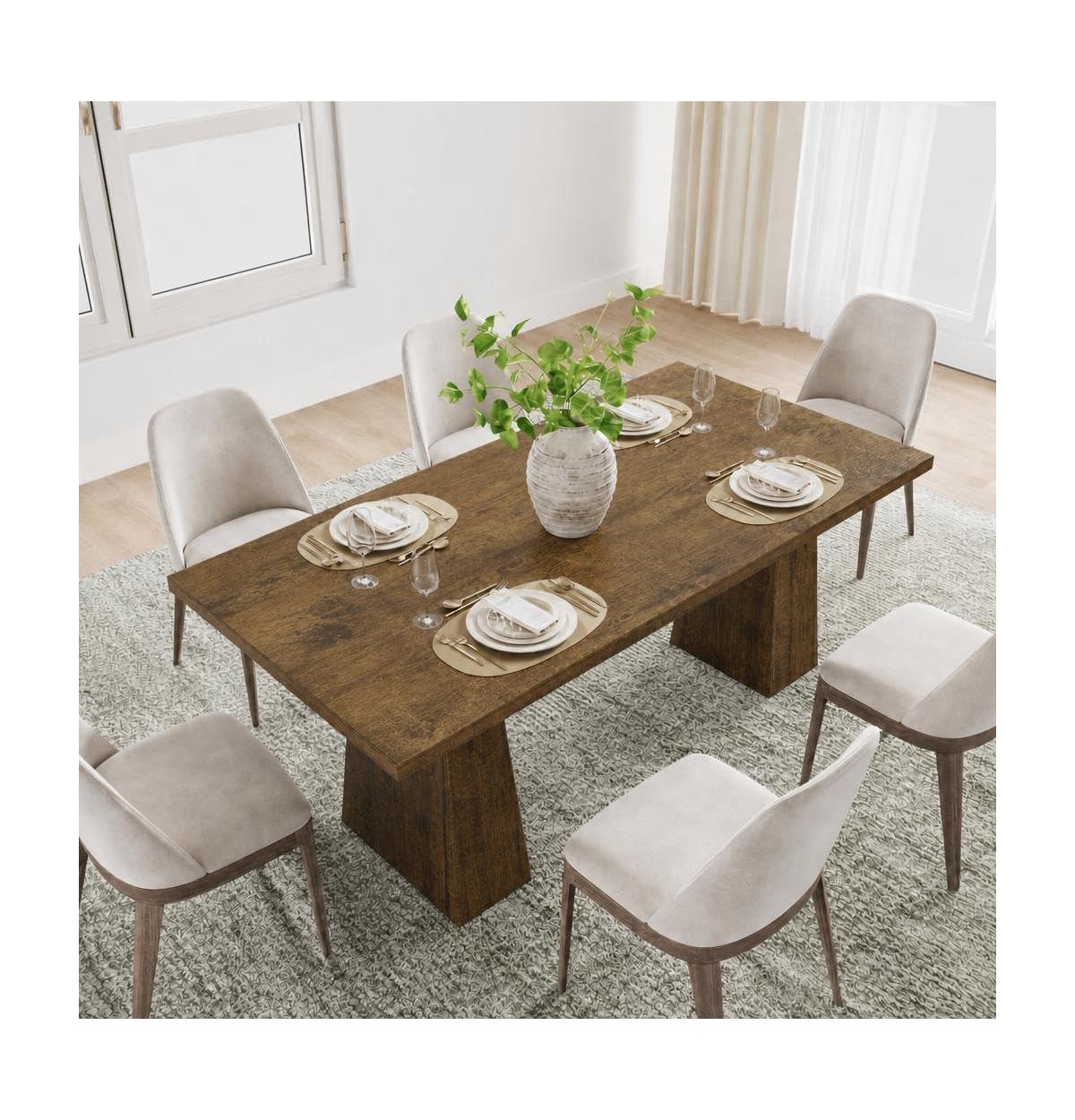 Click here for Farmhouse 71 Inch Dining Table for 6 to 8  Heavy D... prices