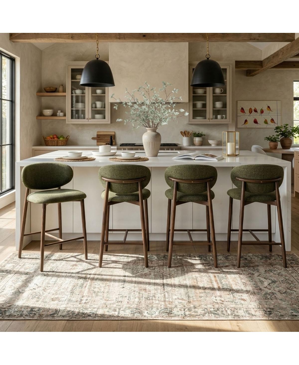 Click here for Maison Boucle Set of 4 Upholstered Counter Stools... prices