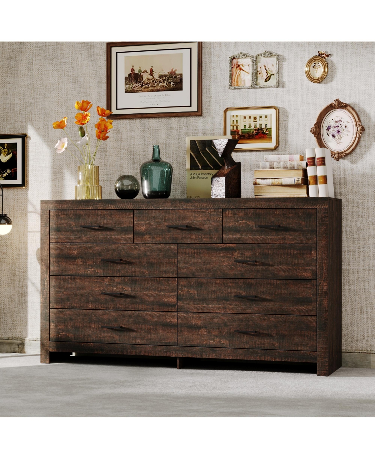 Click here for Homsee 9-Drawer Storage Cabinet - 63-Inch Tall Woo... prices