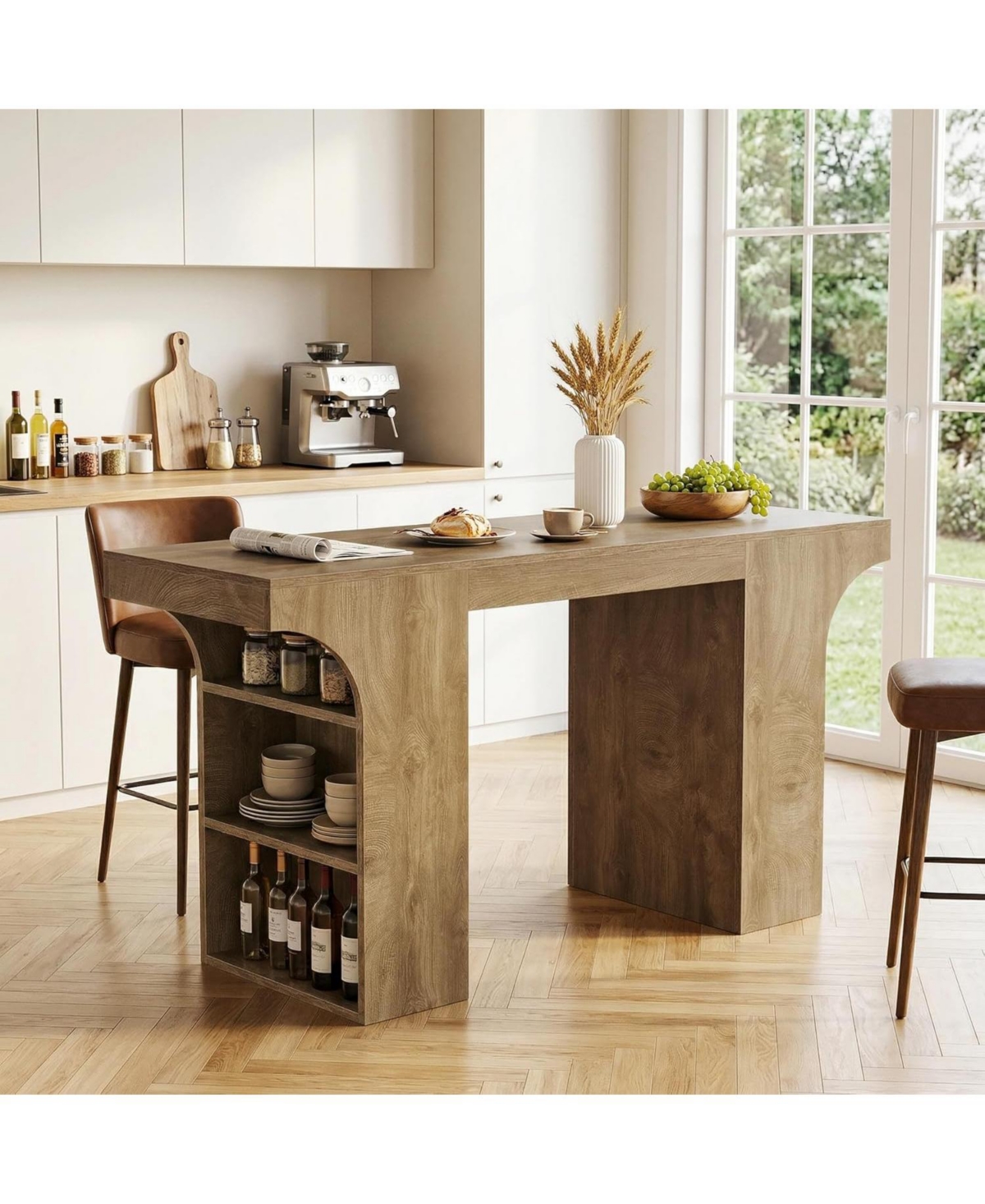 Click here for Tribesigns Bar Height Table with Storage Shelves... prices