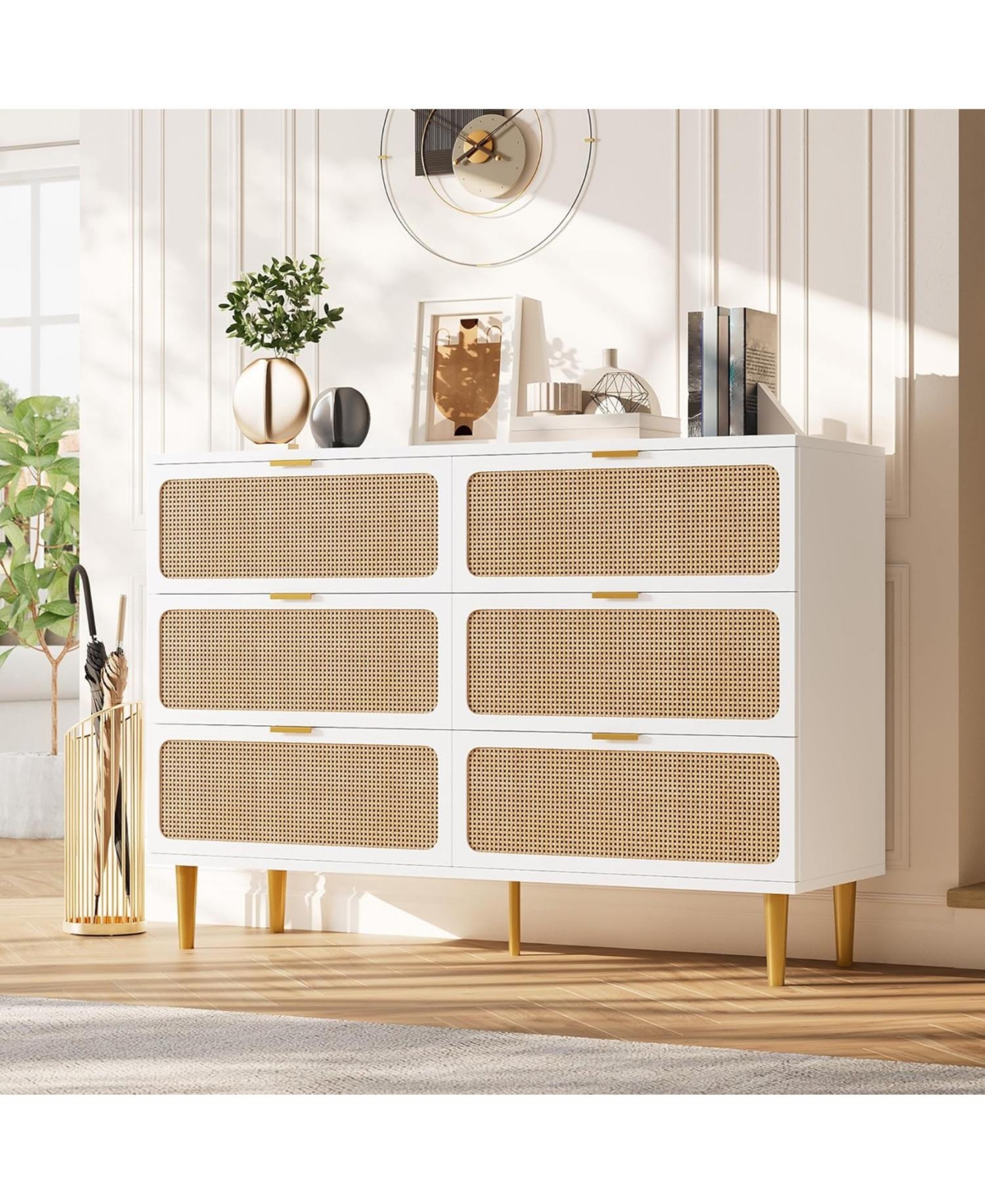 Click here for gaomon Modern Rattan 6-Drawer Dresser  Deep Storag... prices